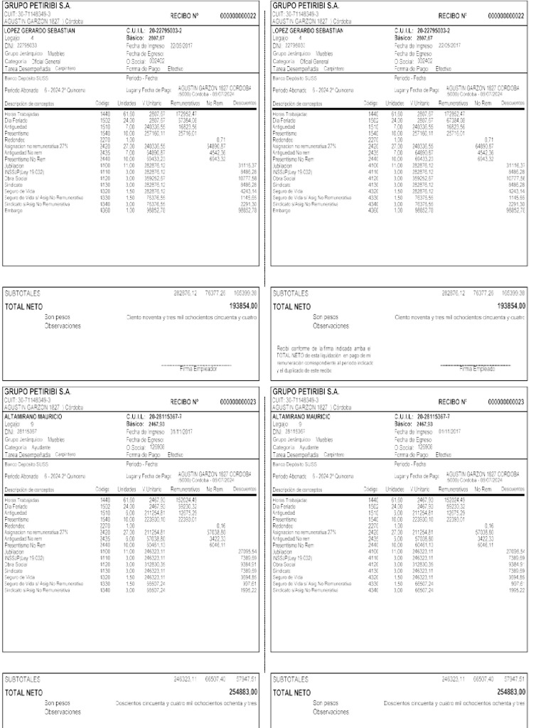 Recibos GP 202406 2Q | PDF