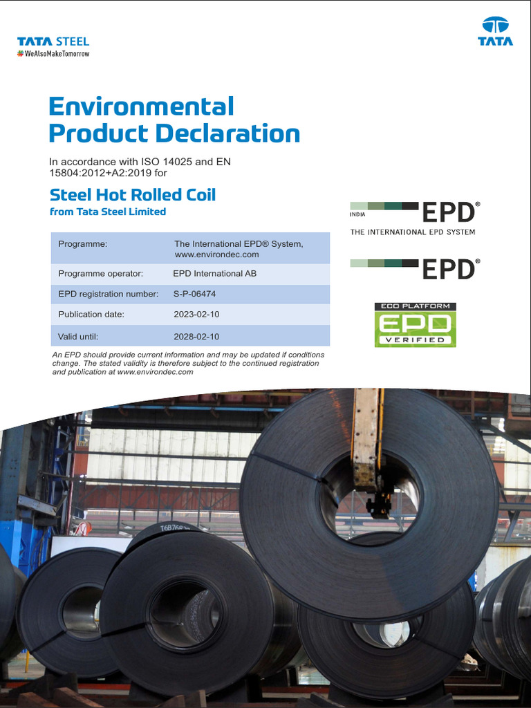 Hot Rolled Coil Epd Brochure | PDF | Life Cycle Assessment | Steelmaking