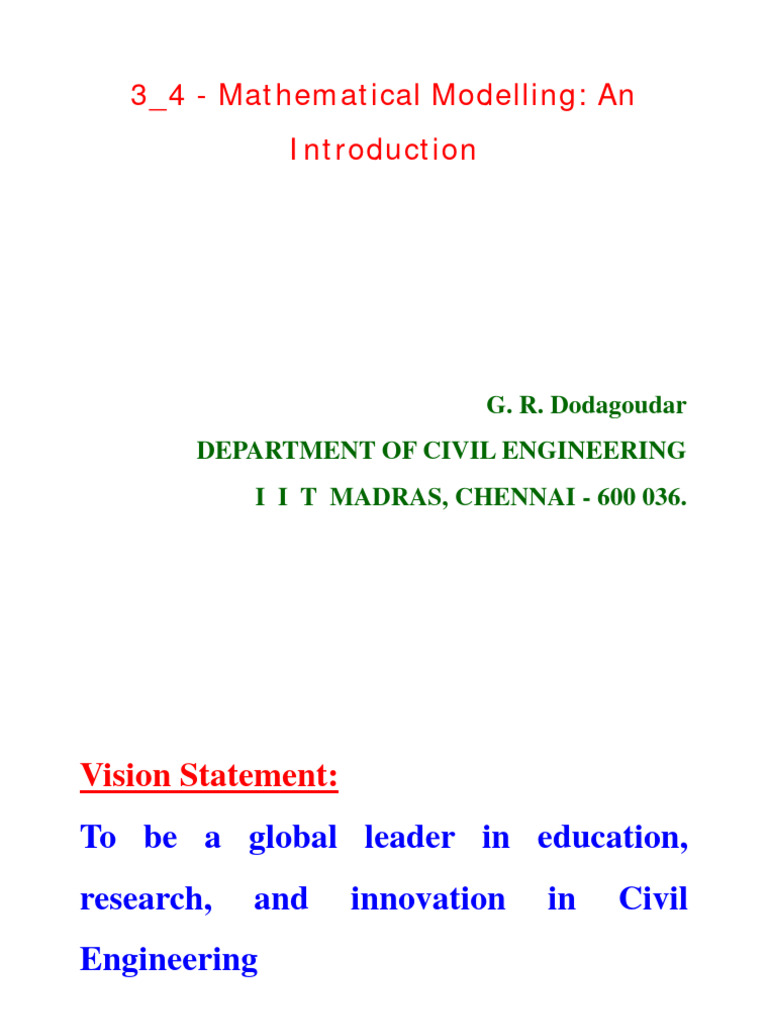 3_4 - Mathematical Modelling - Introduction | PDF | Finite Element Method | Mathematical Model