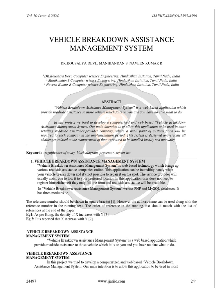 Vehicle Breakdown Assistance System | PDF | Use Case | Unit Testing