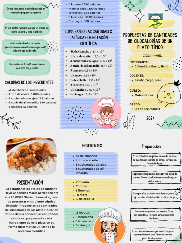 Triptico Matematico Heyli | PDF | Caloría | Alimentos