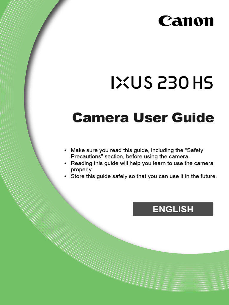 IXUS 230 HS CameraUserGuide en | PDF | Camera | Shutter (Photography)