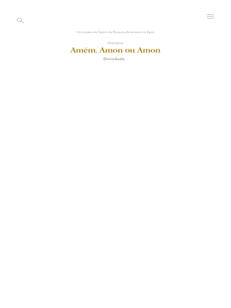 Amém, Amon Ou Amon - Projeto de Mapeamento Tebano | PDF | História
