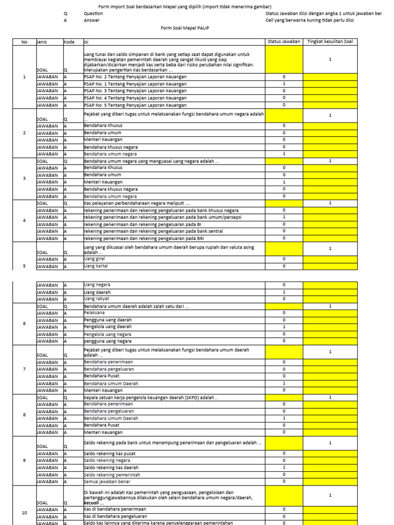 Formsoal PALIP - XII AKL Semua | PDF