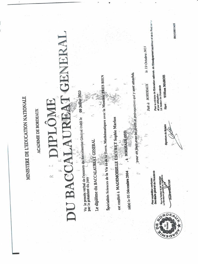 Diplome Bac Fin | PDF