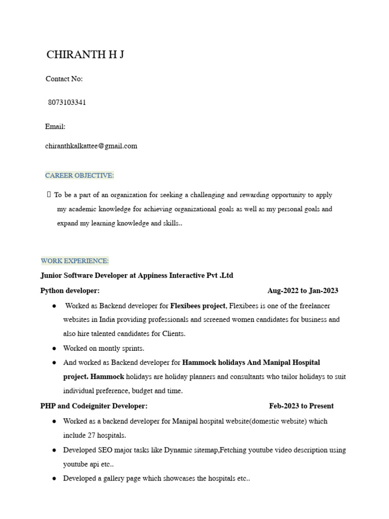 Chiranth-2023-1 | PDF | Websites | Php