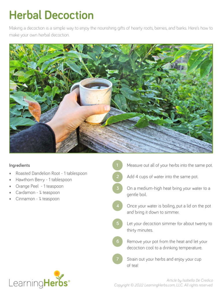 RR Herbal Decoction Recipe Card | PDF | Cooking, Food & Wine