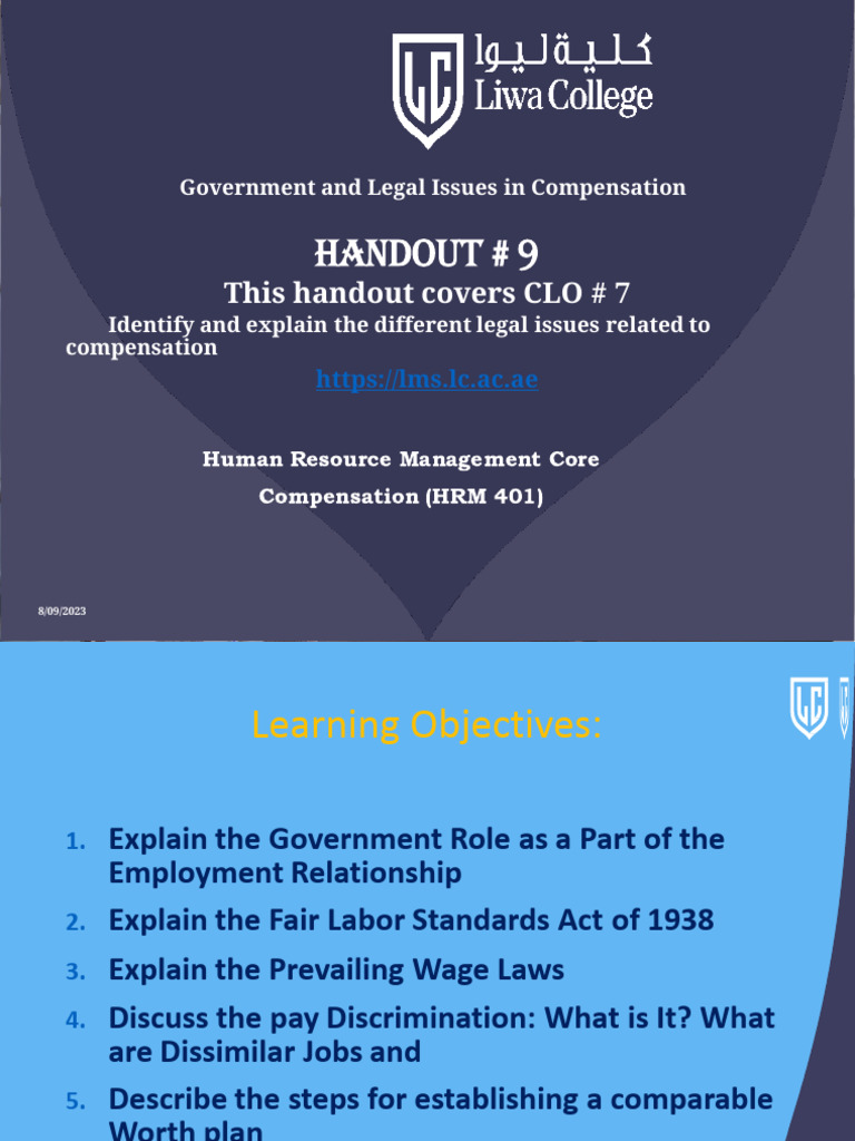 CH 9 Government and Compensation | PDF | Cost Of Living | Equal Pay For ...