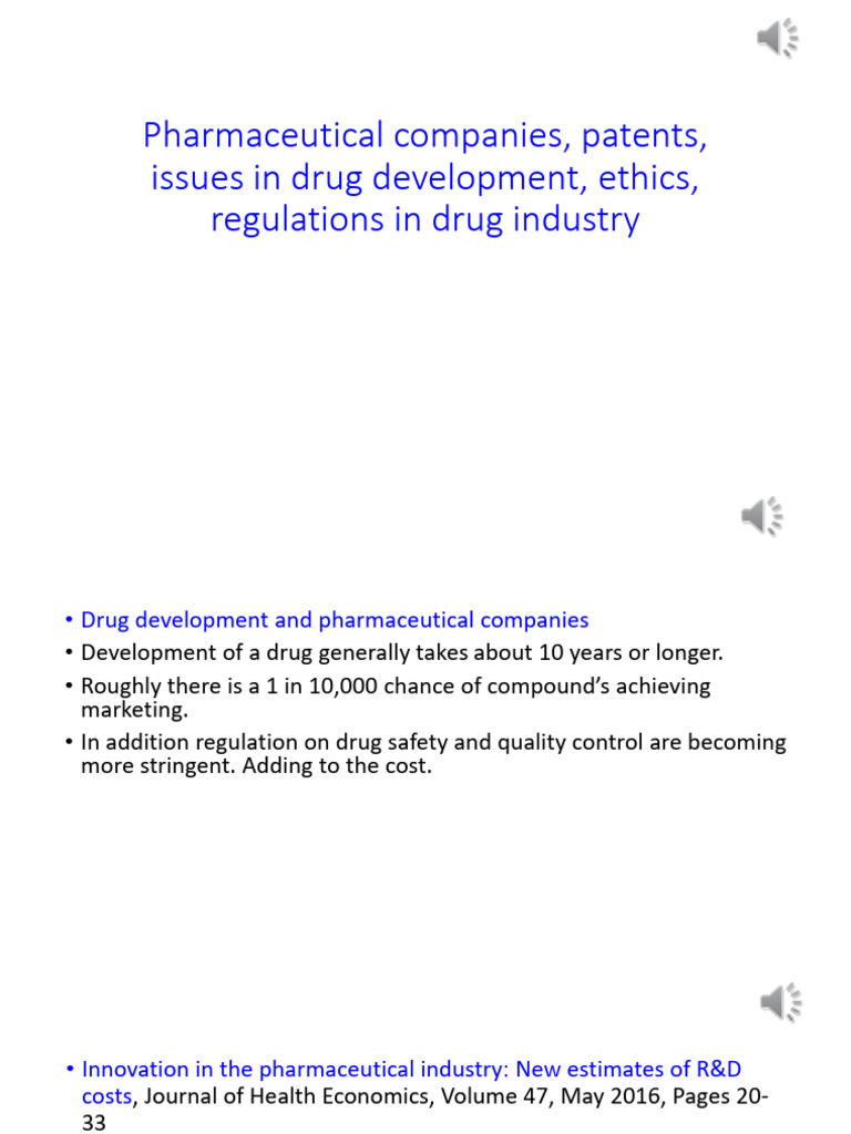 Lecture 12 - Pharmaceutical Companies, Patents, Issues in Drug | PDF ...