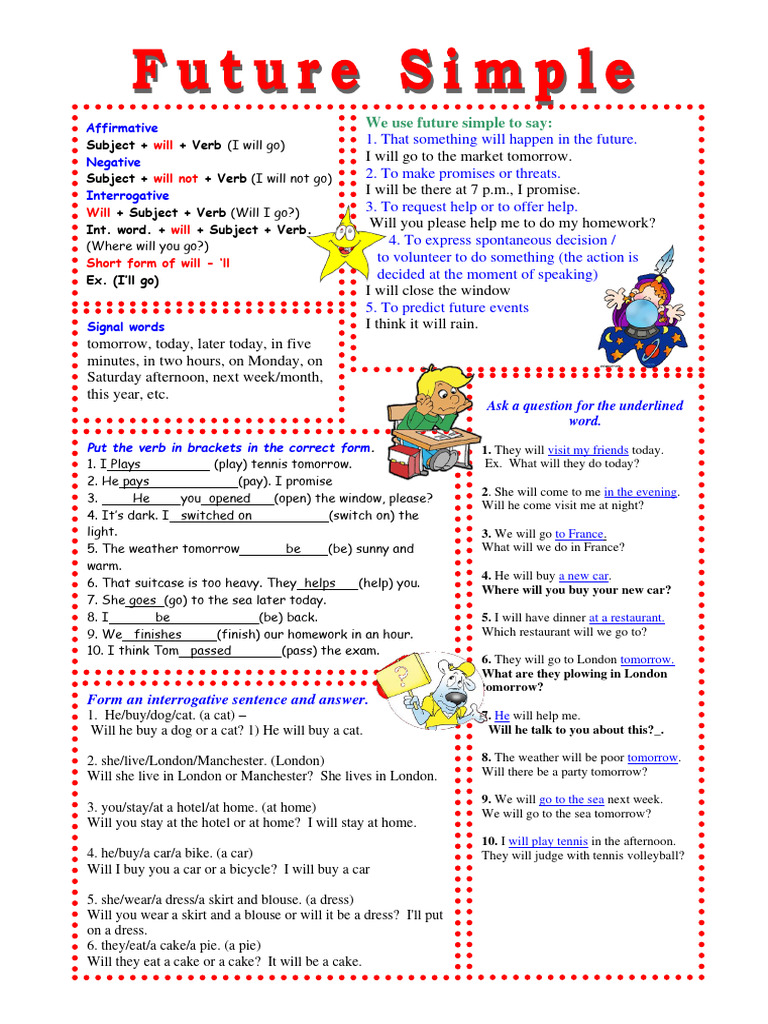 Practica - 8 - U1 - Future Tense. | PDF | Verb | Grammar