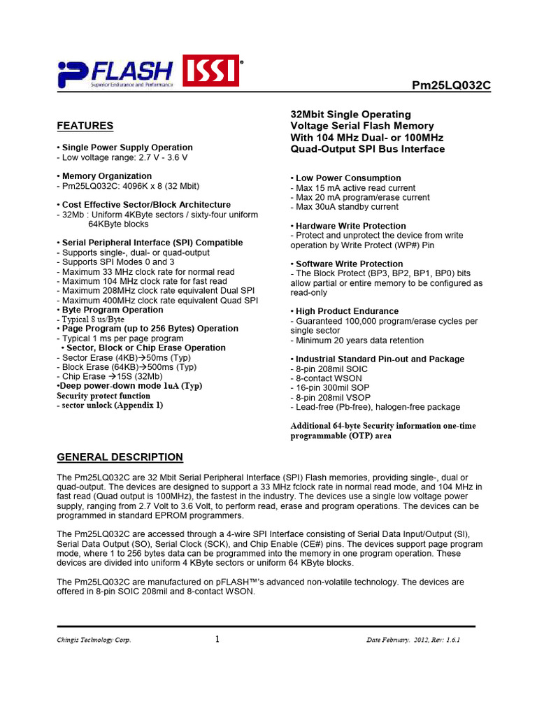 pm25LQ032-BCE | PDF | Flash Memory | Input/Output