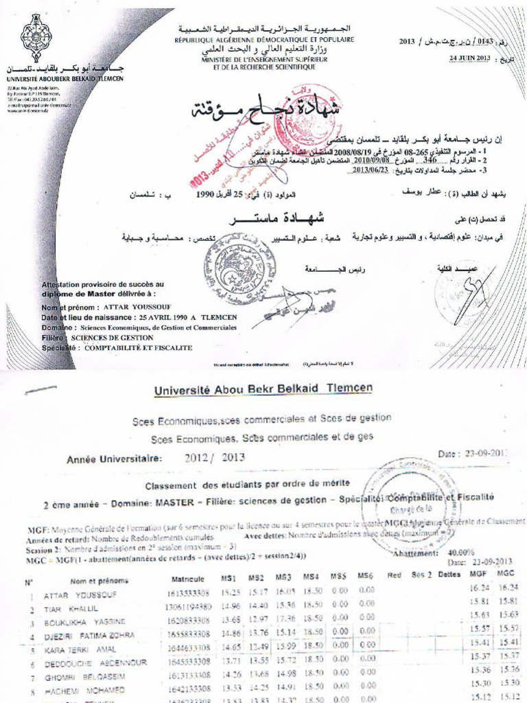Diplome Master Attar Youcef | PDF