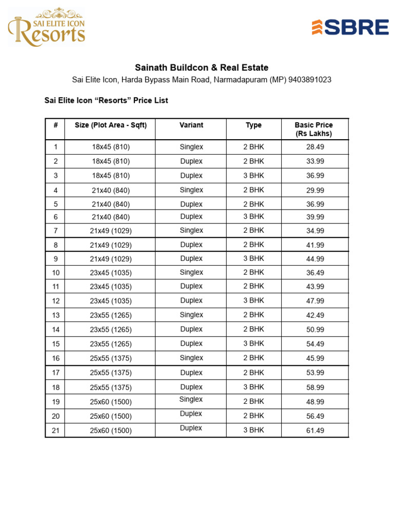 Resort Price List DOC-20240501-WA0009. | PDF