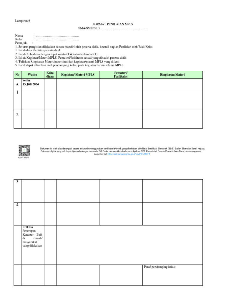 Format Penilaian Mpls | PDF | Komputer