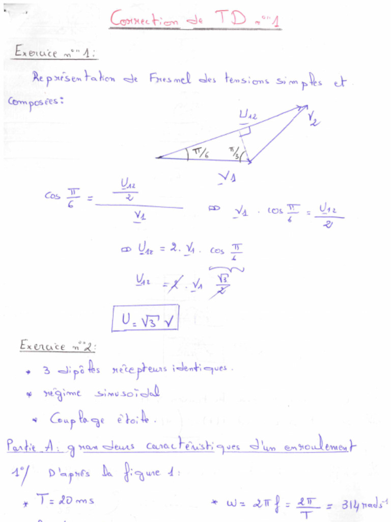 Corrcetion TD - Triphasé | PDF