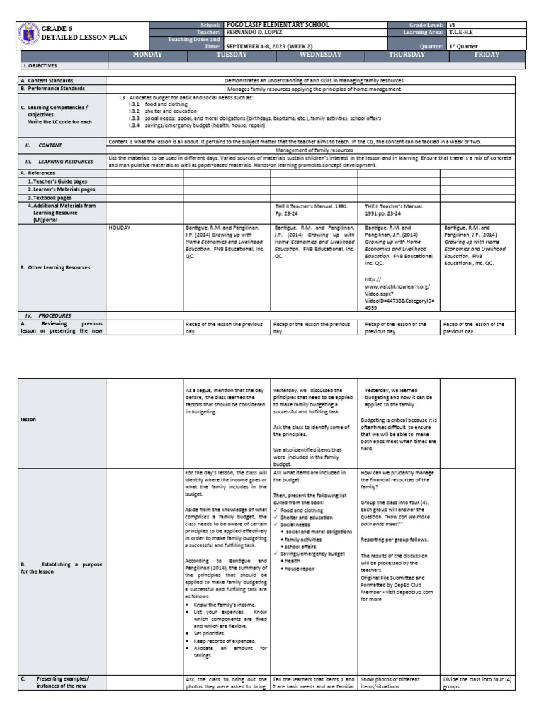 DLL_TLE-HE 6_Q1_W2 | PDF | Learning | Educational Assessment DLL_TLE-HE 6_Q1_W2 | PDF | Learning | Educational Assessment