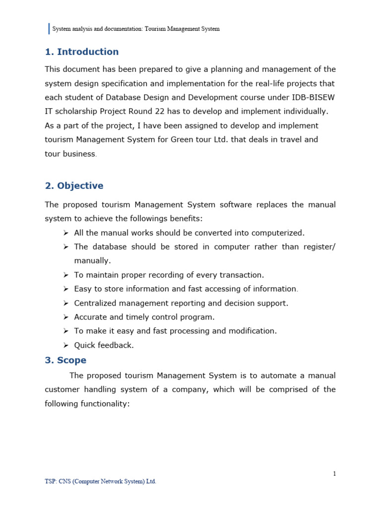 Documentation-Tourism Management System | PDF | Software Development Process | Computer Science