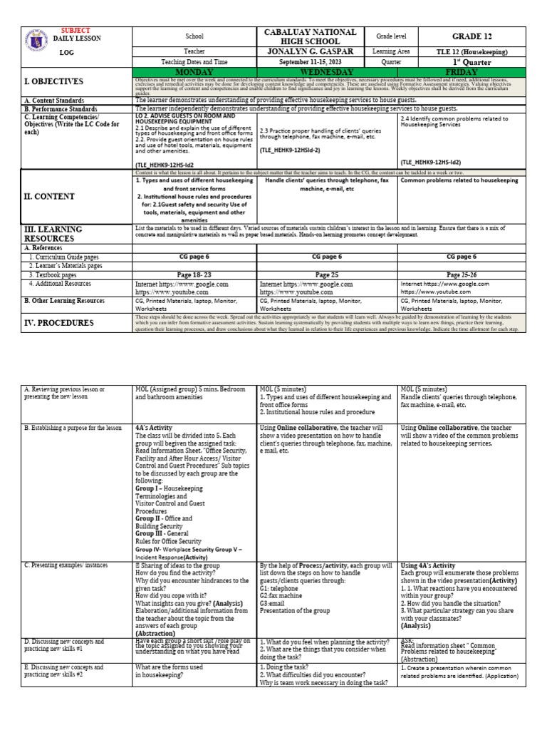 TLE WEEK 3 | PDF | Learning | Curriculum