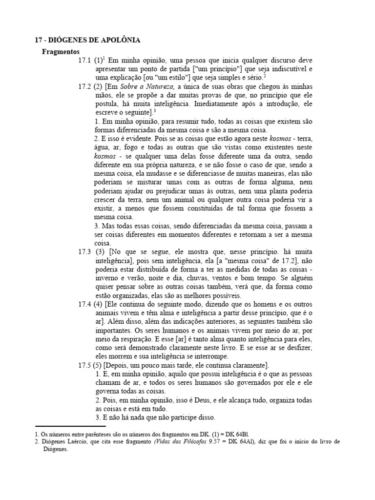 18 Cap 17 Diógenes de Apolônia | PDF | Alma | Monismo