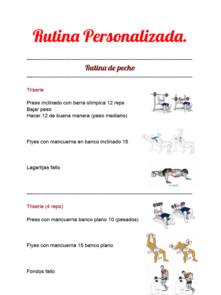 Rutina | PDF | Entrenamiento con pesas