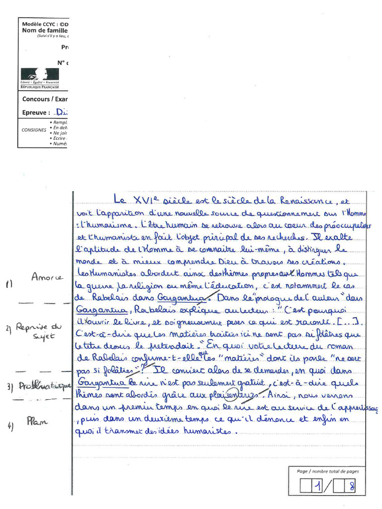 Corrigé DS 4h Rabelais + Fable | PDF