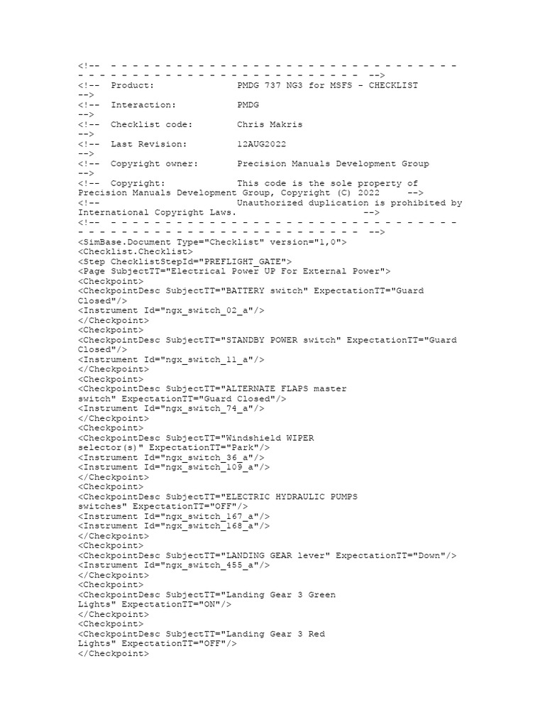 Checklist 737-800-Original-Fev24 | PDF