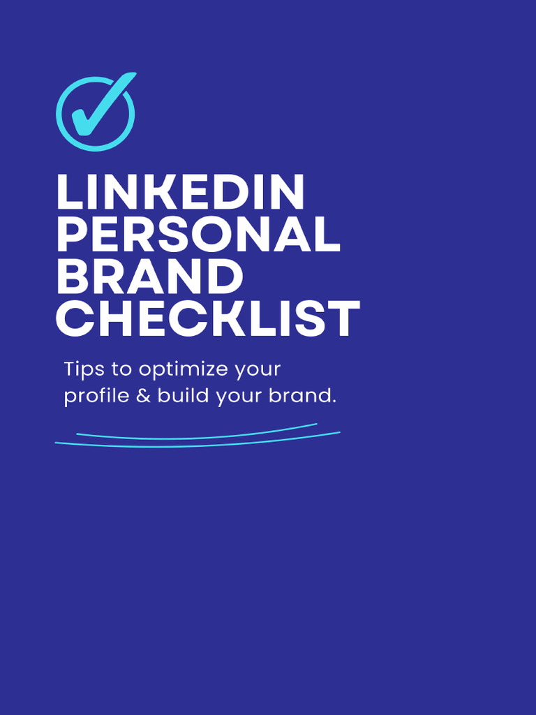 LinkedIn Personal Brand Checklist | PDF | Linked In | Brand