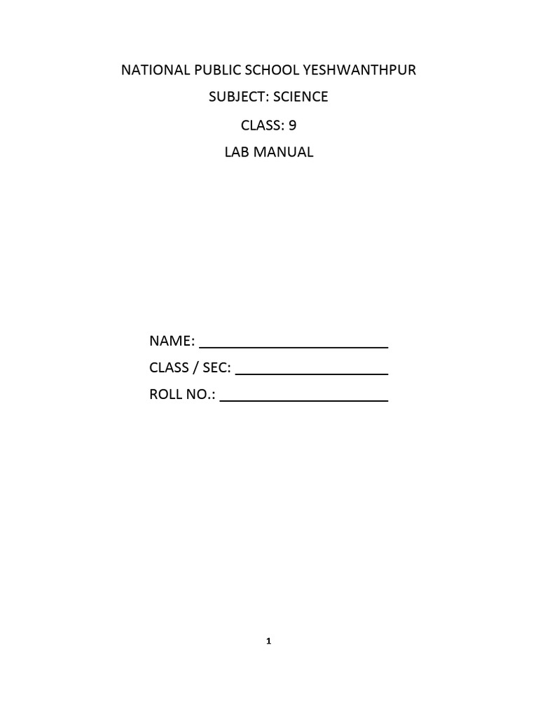 Class 9 Science Lab Manual Experiments | PDF | Mixture | Magnesium