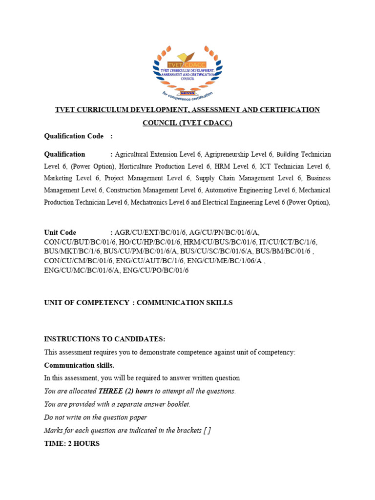 Communication Skills. Candidate Tool | PDF | Communication | Nonverbal Communication