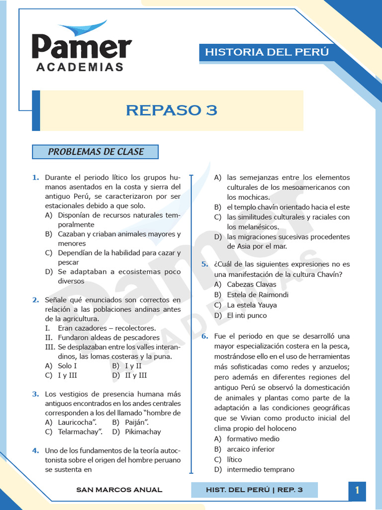 HP - Clase Sem R3 - Repaso 3 | PDF | Perú