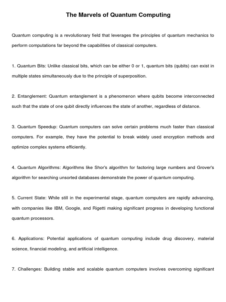 Quantum Computing | PDF | Computers