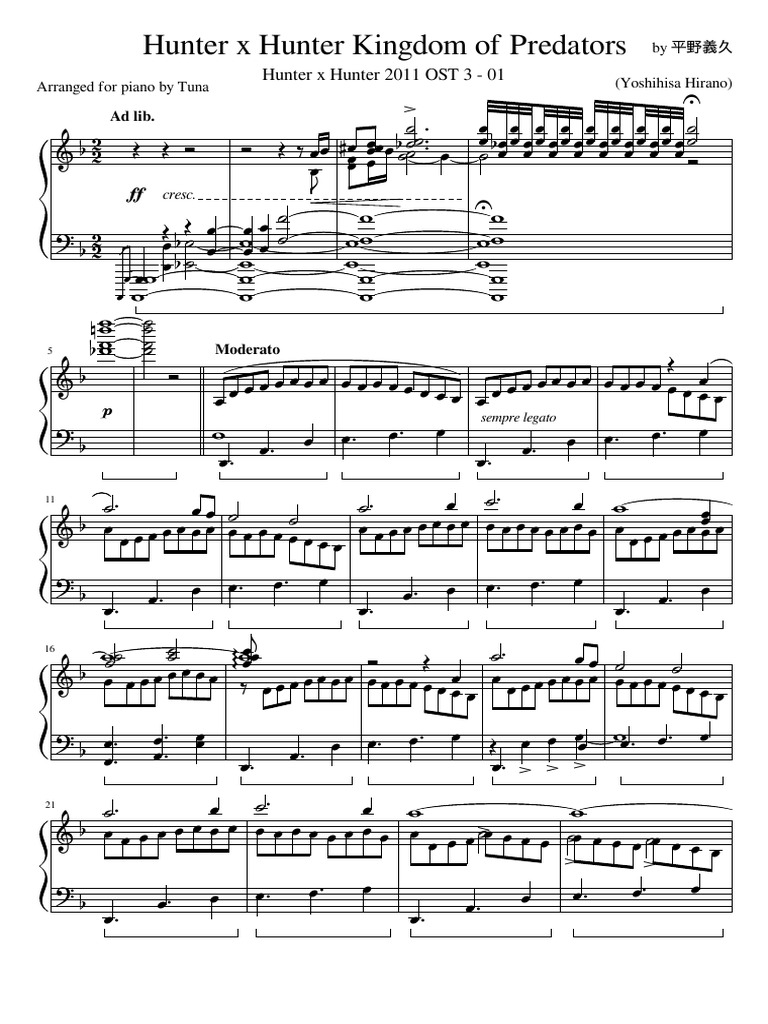 Kingdom of Predators Piano Sheet | PDF