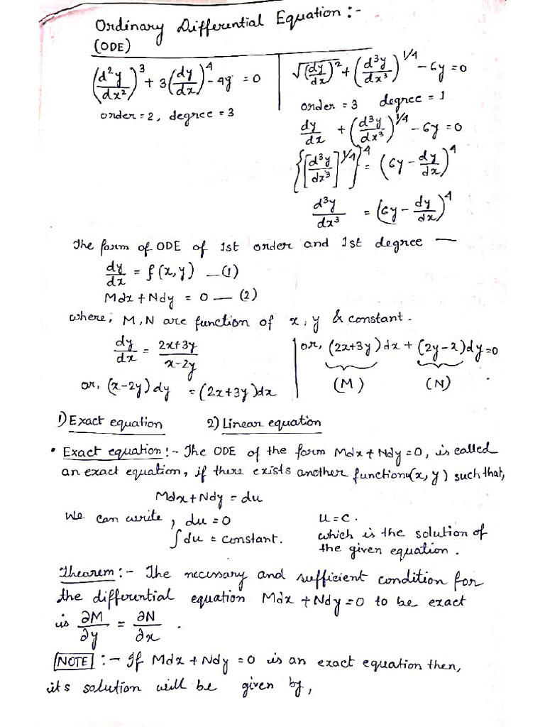 Ordinary Differential Equations | PDF