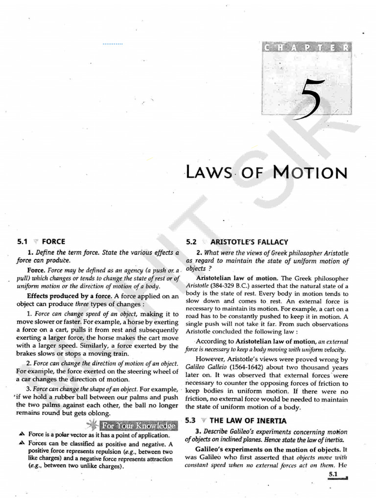 SL Arora - Laws of Motion 11th | PDF