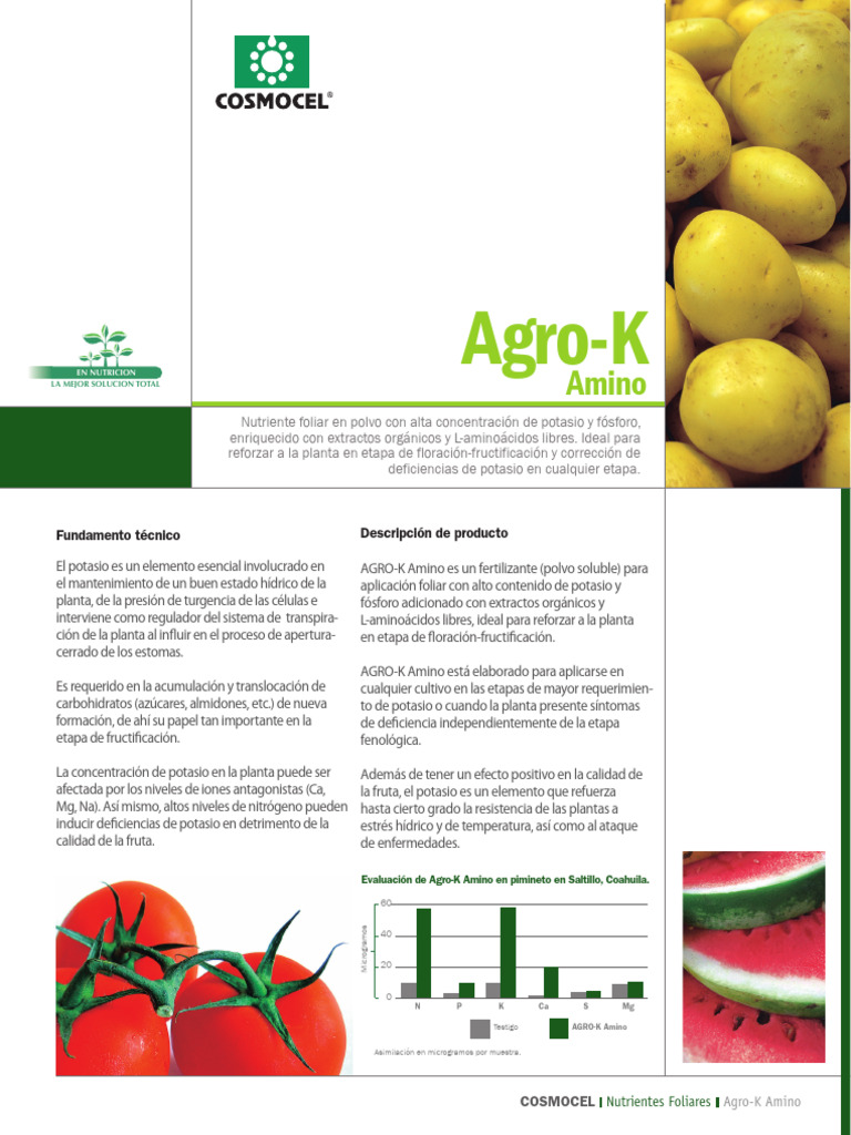 Ficha Tecnica Agro K | PDF | Potasio | Química