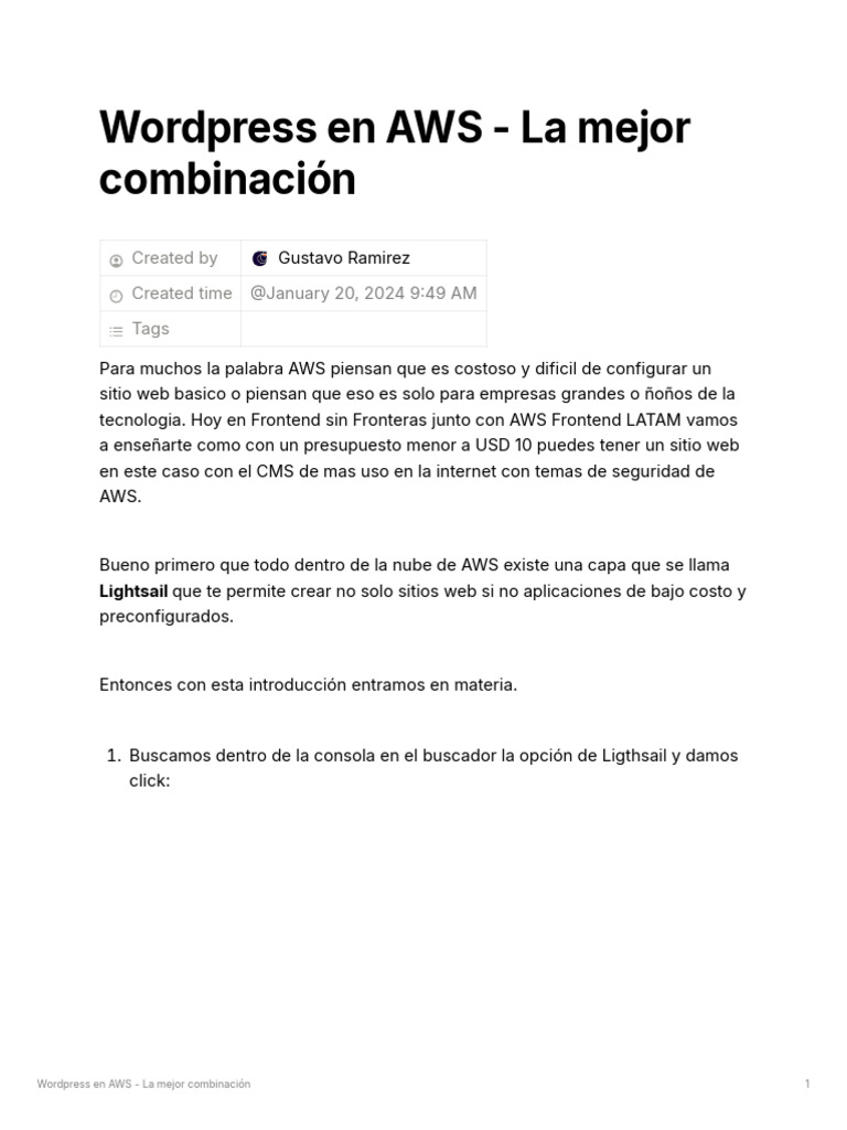 Wordpress en AWS - La Mejor Combinación | PDF | Word Press | Ciencias de la Computación
