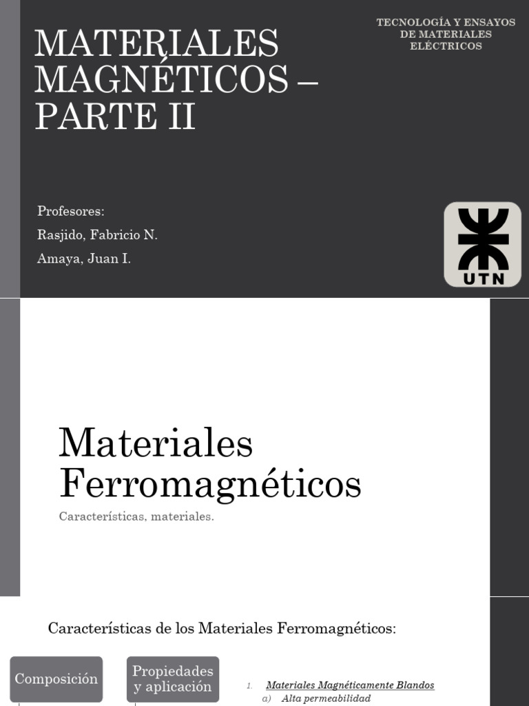 Mat Magneticos Clase 2 2024 | PDF | Ferromagnetismo | Aleación