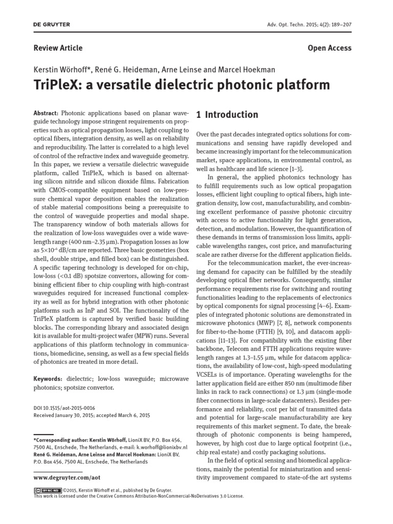 Triplex | PDF | Optical Fiber | Photonics