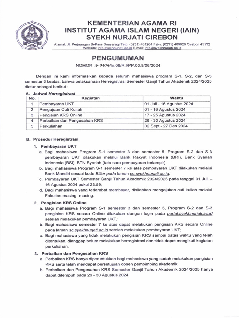 Pengumuman Ukt 2024 - 21 | PDF