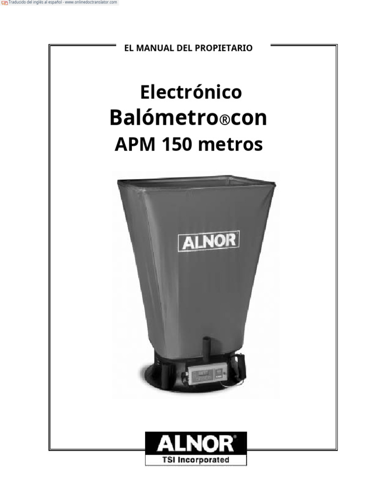 116159149-08 Alnor Electronic Balometer APM150 Manual - En.es | PDF ...