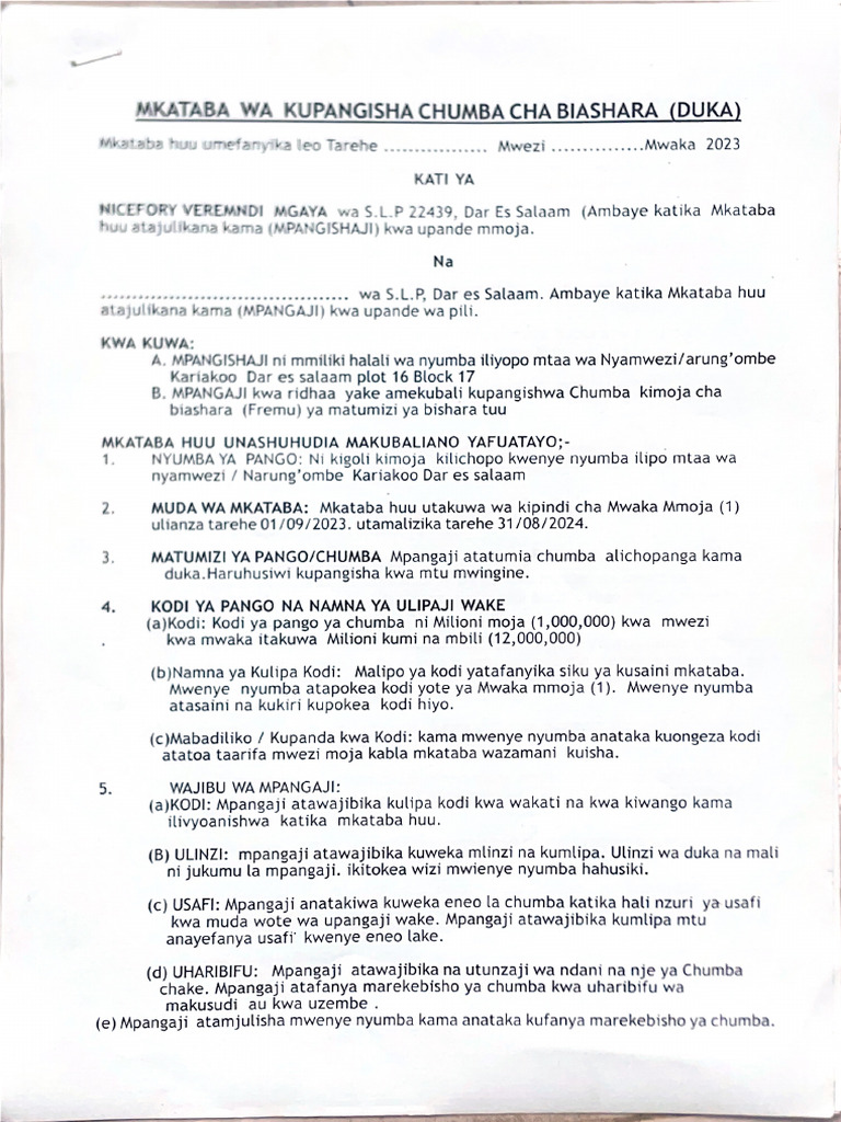 Mkataba Kodi Kkoo | PDF