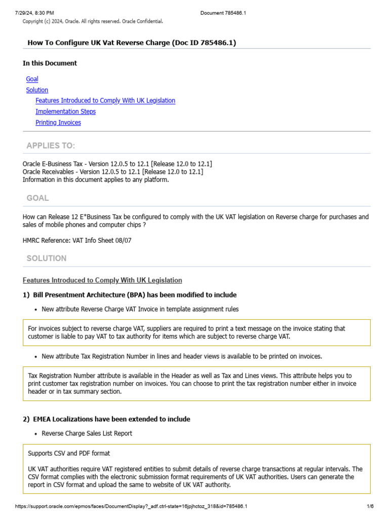 How To Configure UK Vat Reverse Charge | PDF | Invoice | Value Added Tax
