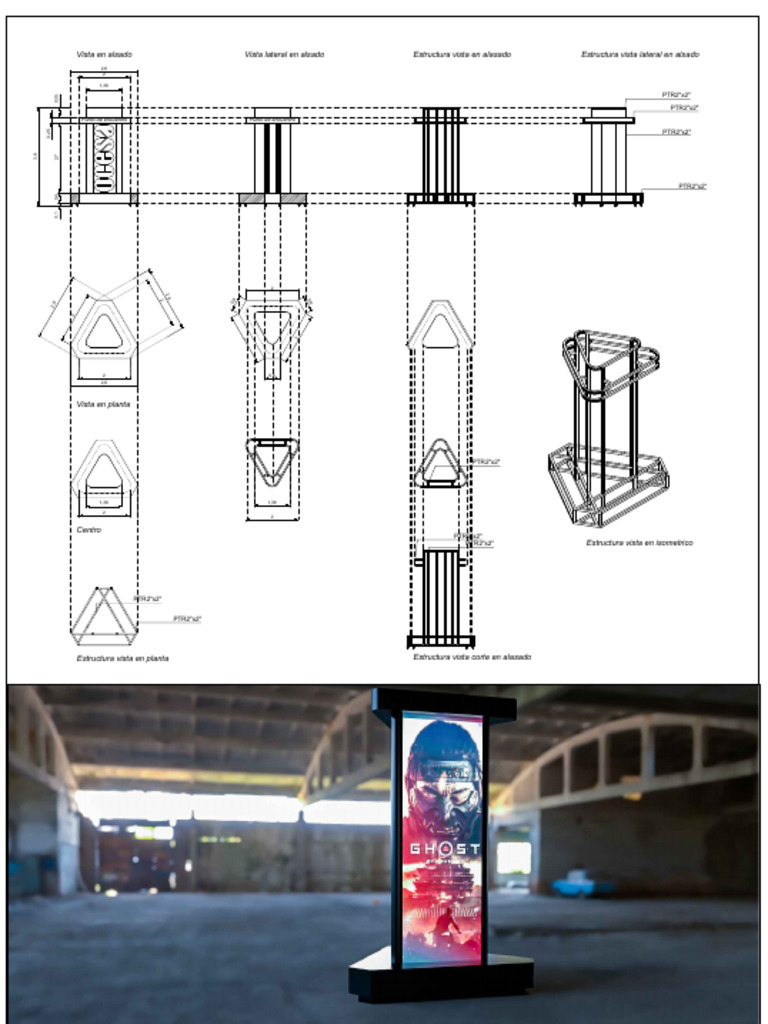 Totem Estructuraf y Render A1 | PDF