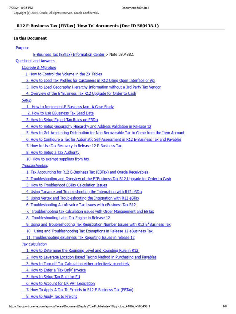 R12 E-Business Tax (EBTax) 'How To' Documents | PDF | Accounts Payable | Value Added Tax