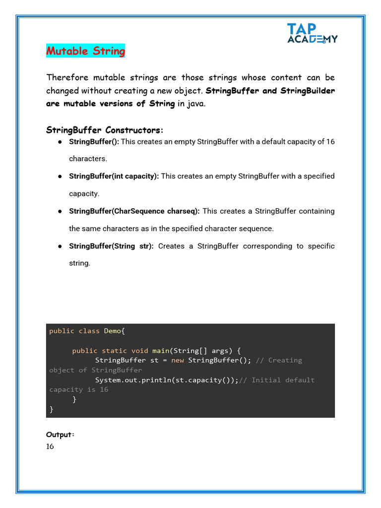 String Buffer and String Builder Lyst5543 | PDF | String (Computer Science) | Constructor ...