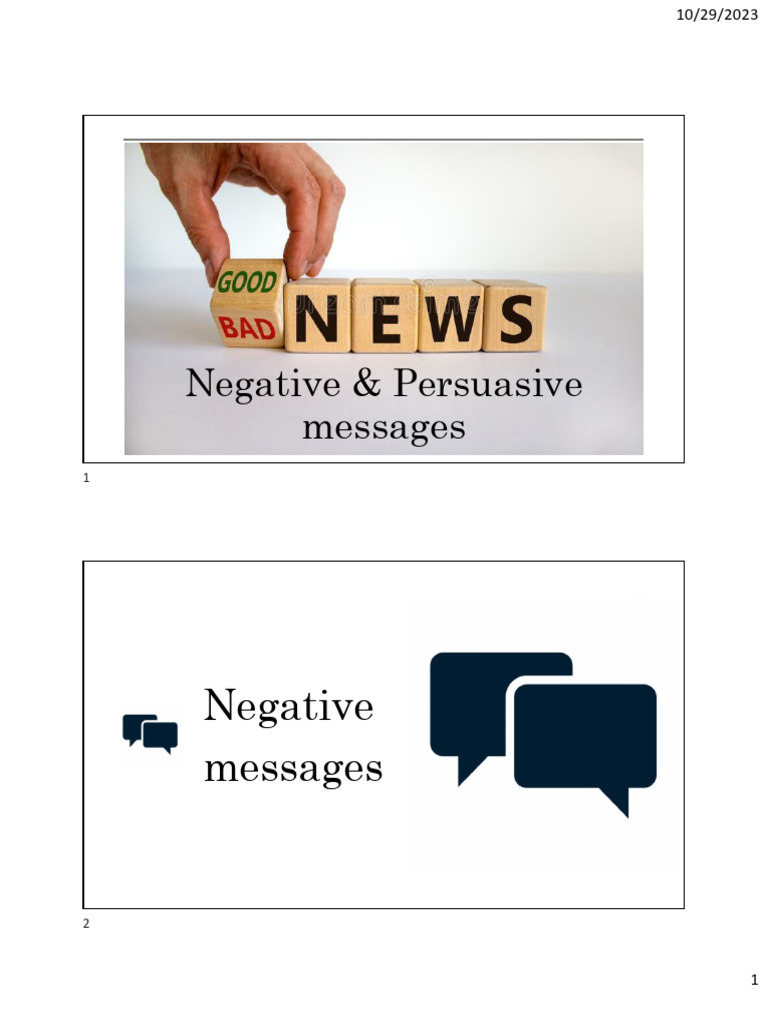 Topic 4 - Negative and Persuasive Messages | PDF | Persuasion | Social ...