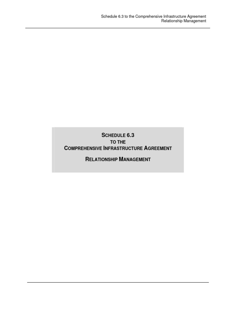 S 6.3 C I A R M: Chedule To The Omprehensive Nfrastructure Greement ...