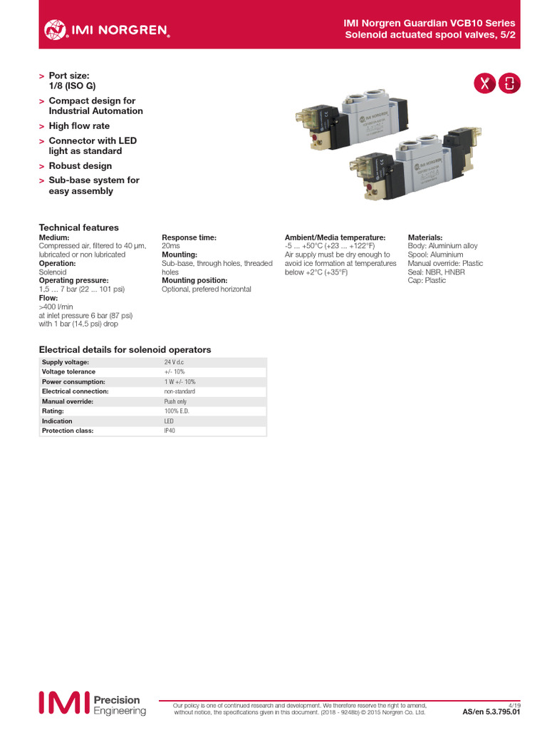 VCB10 Series Solenoid Valve Overview | PDF | Valve | Manufactured Goods