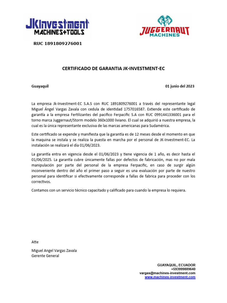 Formato Garantia | PDF