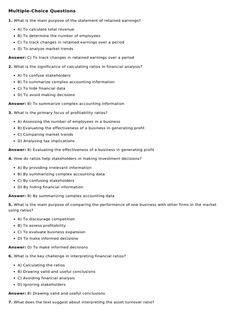 8414 Unit 2 MCQs | PDF | Dividend | Retained Earnings